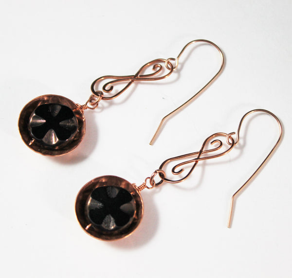 Handcrafted Copper Domes with Czech Disc Beads on Copper Chain Necklac ...